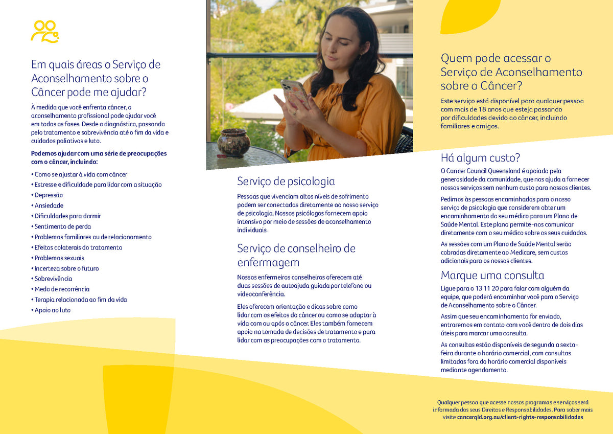 Cancer Counselling Brochure (Portuguese) – Cancer Council Queensland ...