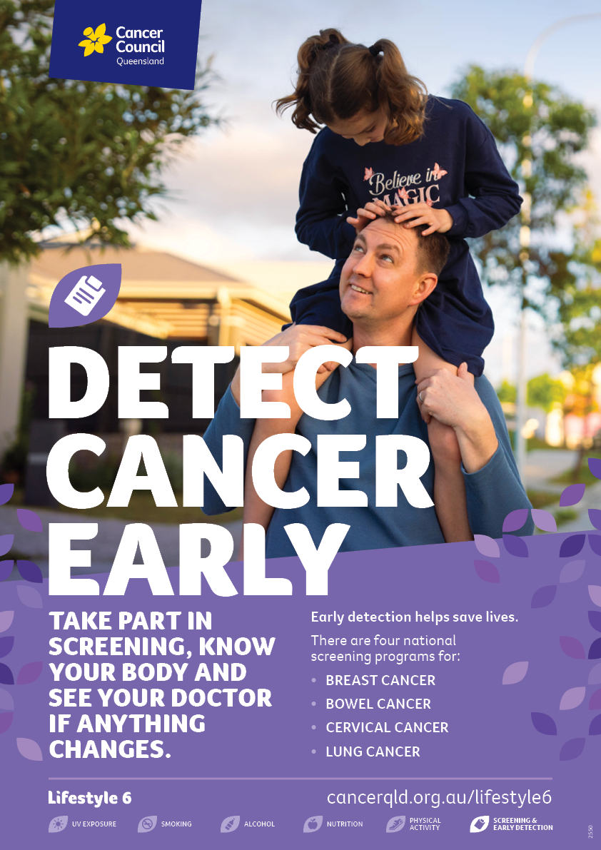 Lifestyle 6 - Detect Cancer Early - Poster – Cancer Council Queensland ...