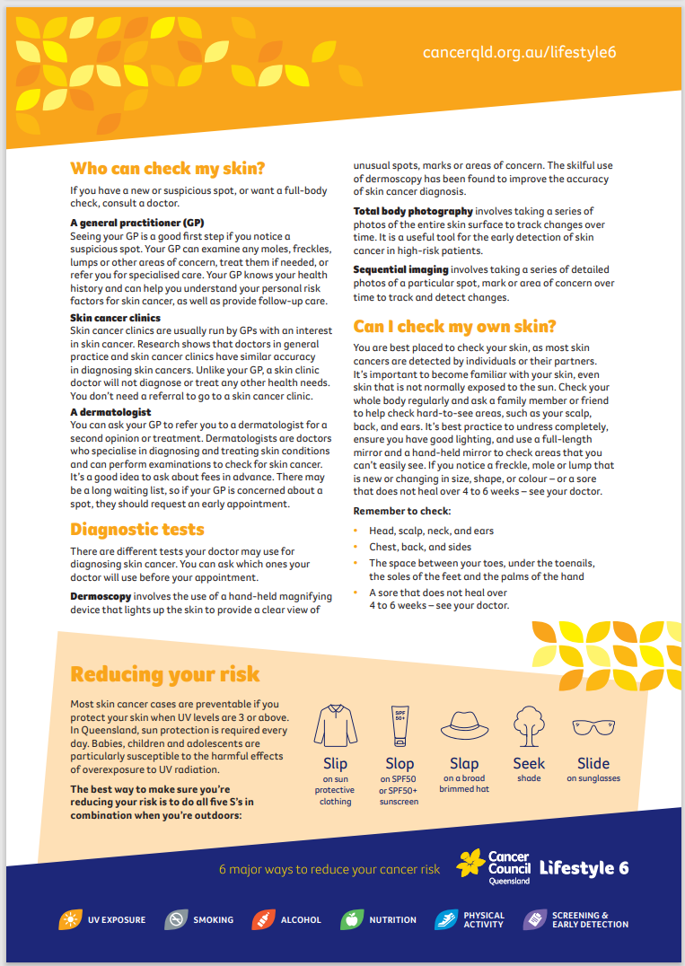 Lifestyle 6 Skin Cancer – Cancer Council Queensland Resources