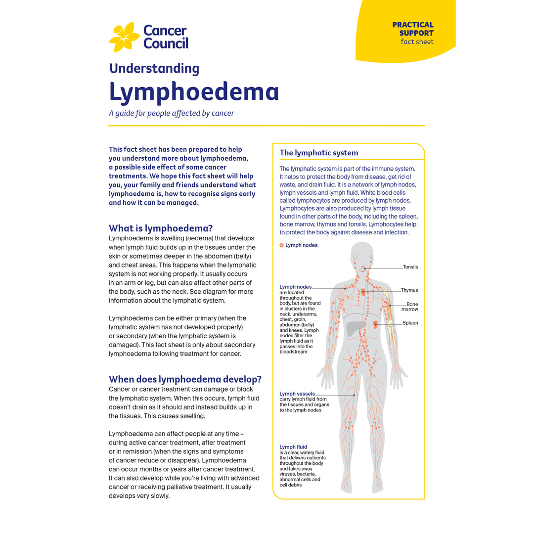 Understanding Lymphoedema (PDF Download) – Cancer Council Queensland ...