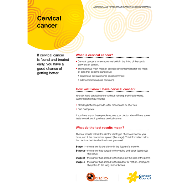 Cervical Cancer - For Aboriginal and Torres Strait Islander People (PD ...