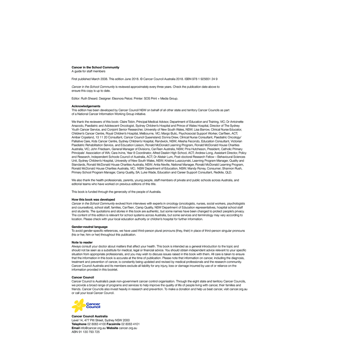 Cancer in the School Community - Booklet (PDF download only) – Cancer ...
