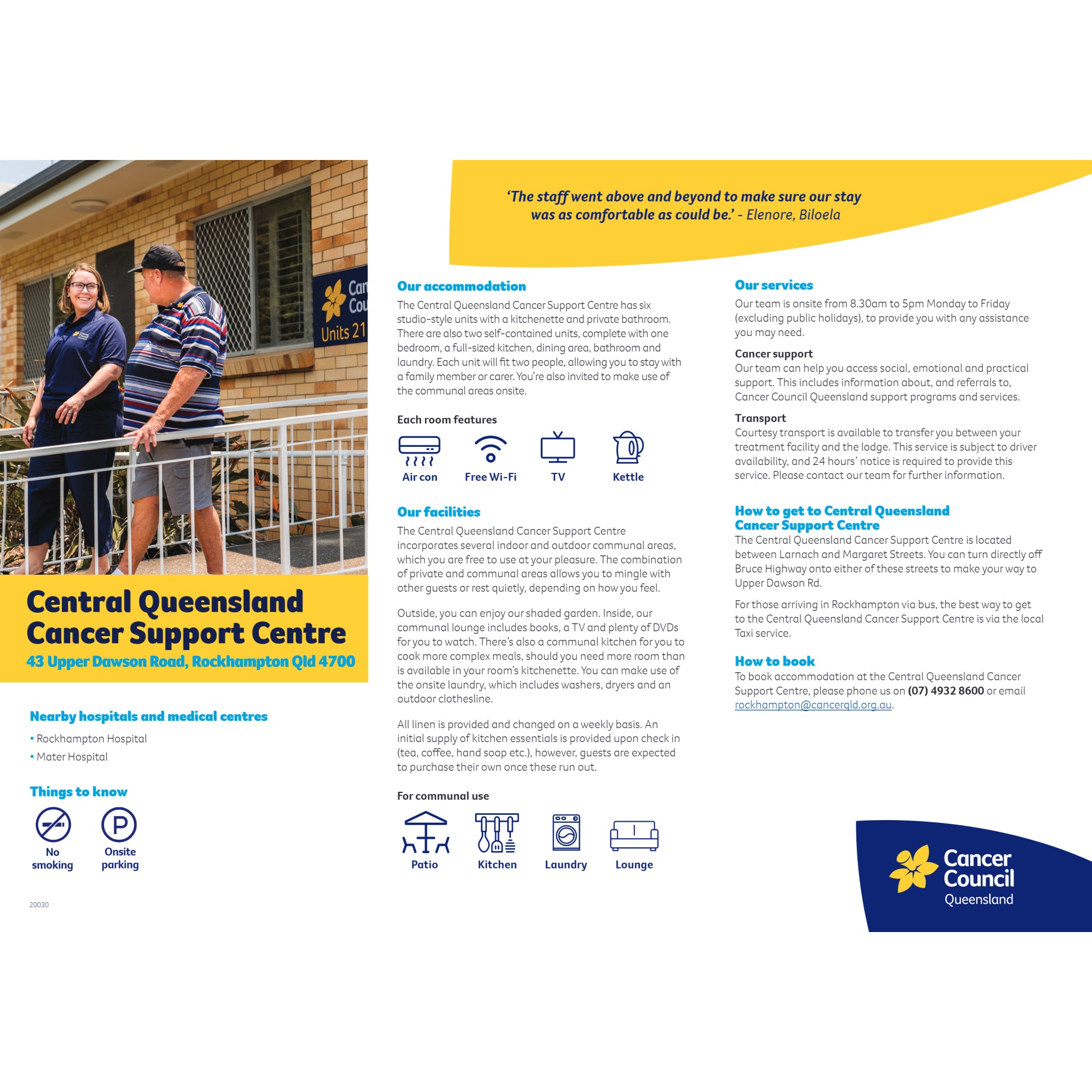Central Qld Support Centre Lodge Factsheet (PDF Download) – Cancer ...