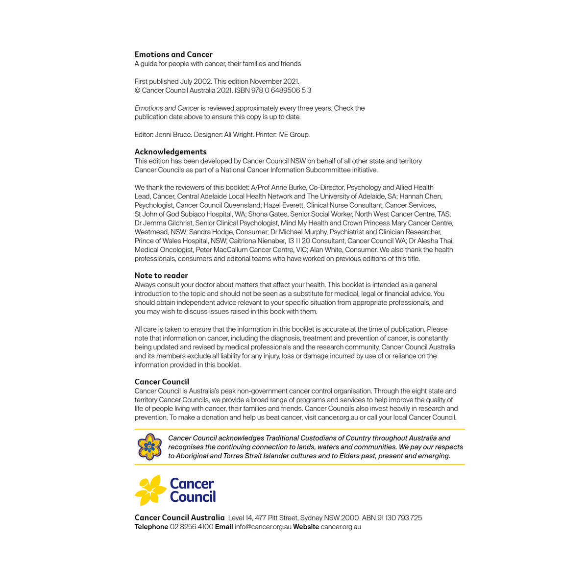 Emotions and Cancer – Cancer Council Queensland Resources