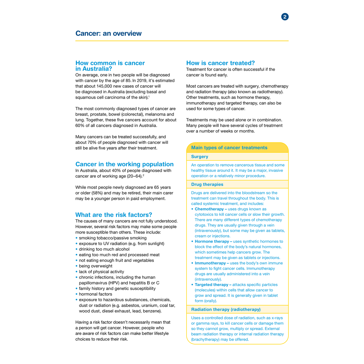 HR: Cancer an Overview (PDF Download) – Cancer Council Queensland Resources