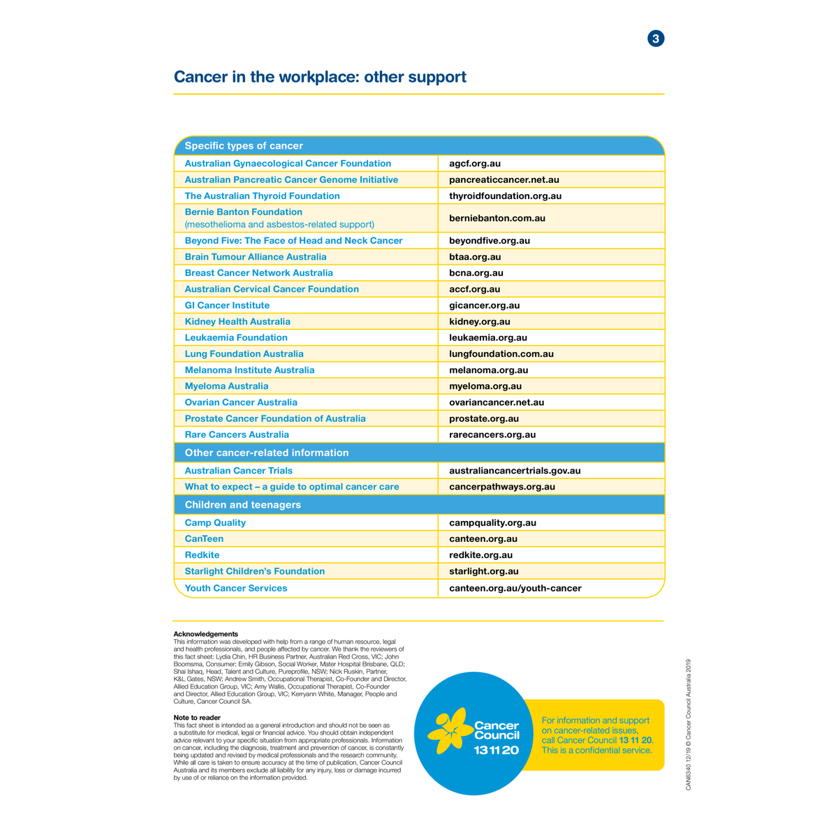 HR: Cancer in the Workplace (PDF Download) – Cancer Council Queensland ...