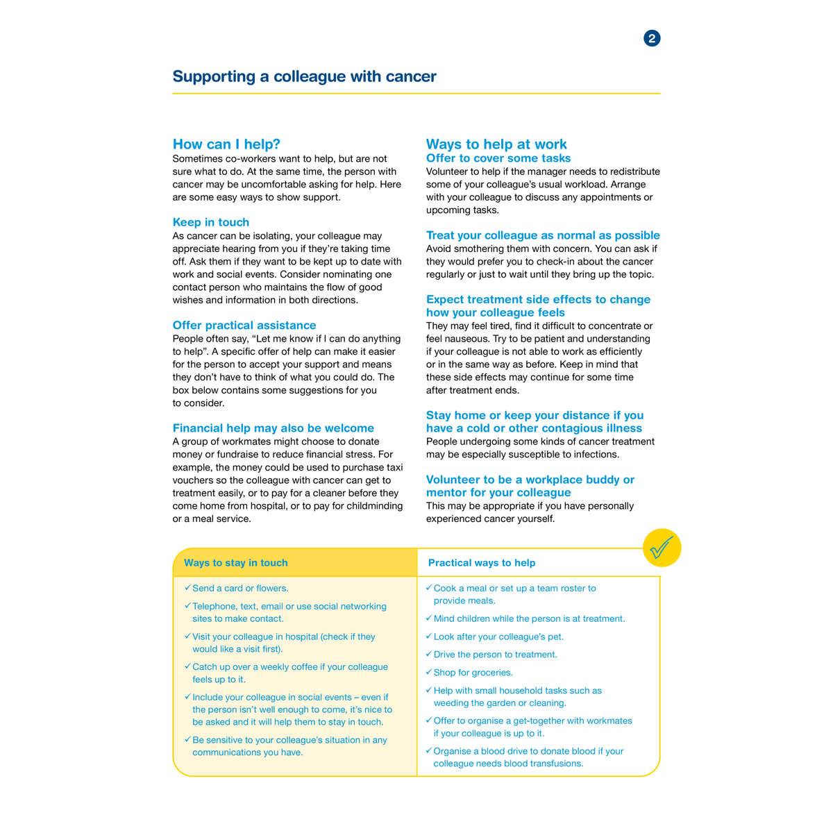 HR: Supporting a Colleague with Cancer (PDF Download) – Cancer Council ...