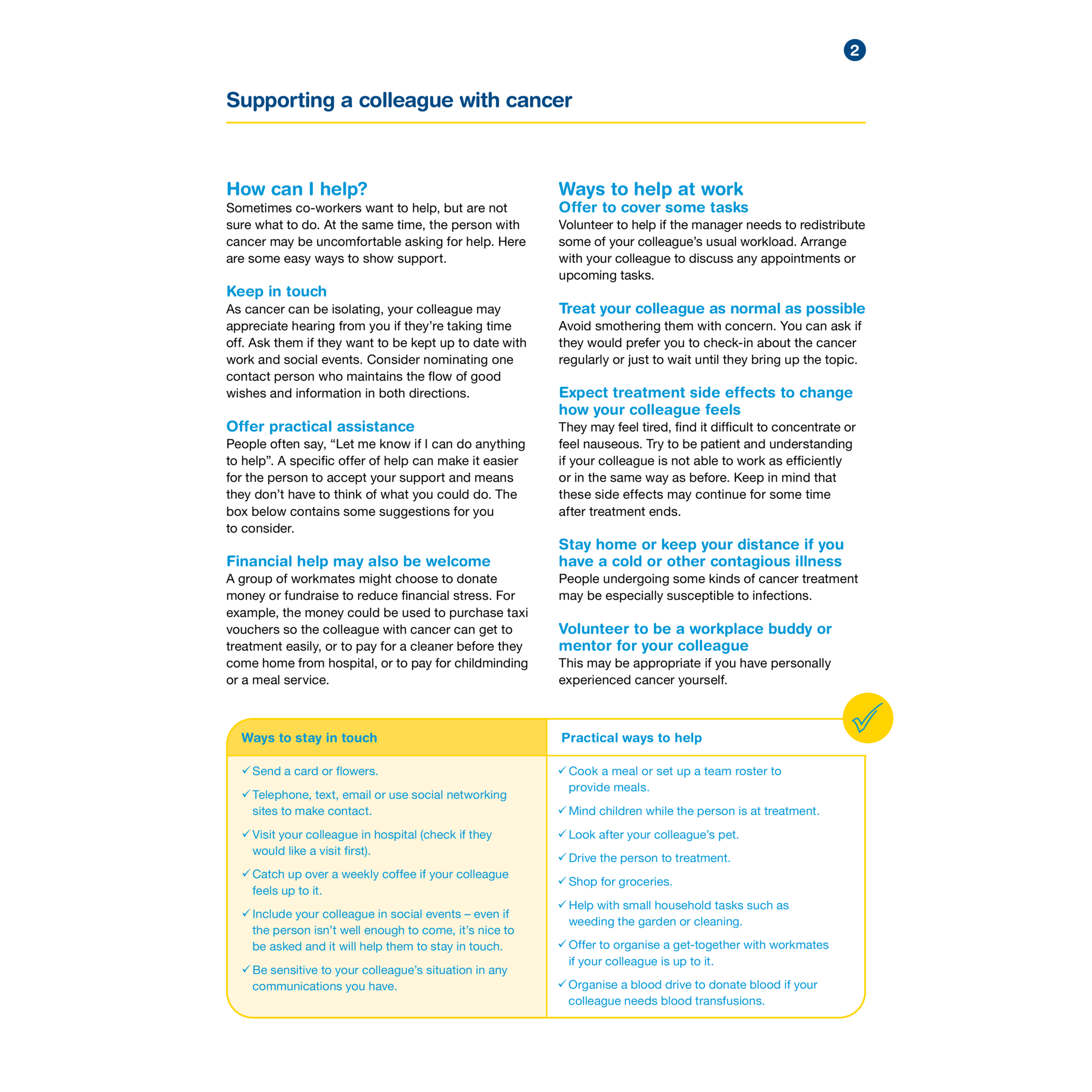 HR: Supporting a Colleague with Cancer (PDF Download) – Cancer Council ...