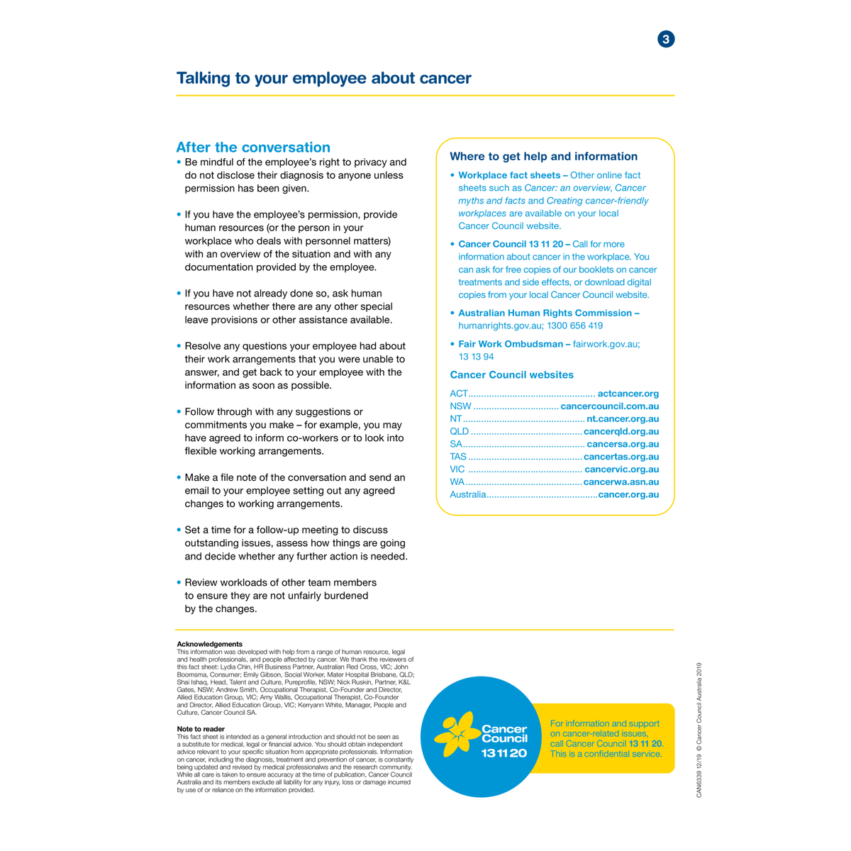 HR: Talking to Your Employee About Cancer (PDF Download) – Cancer ...