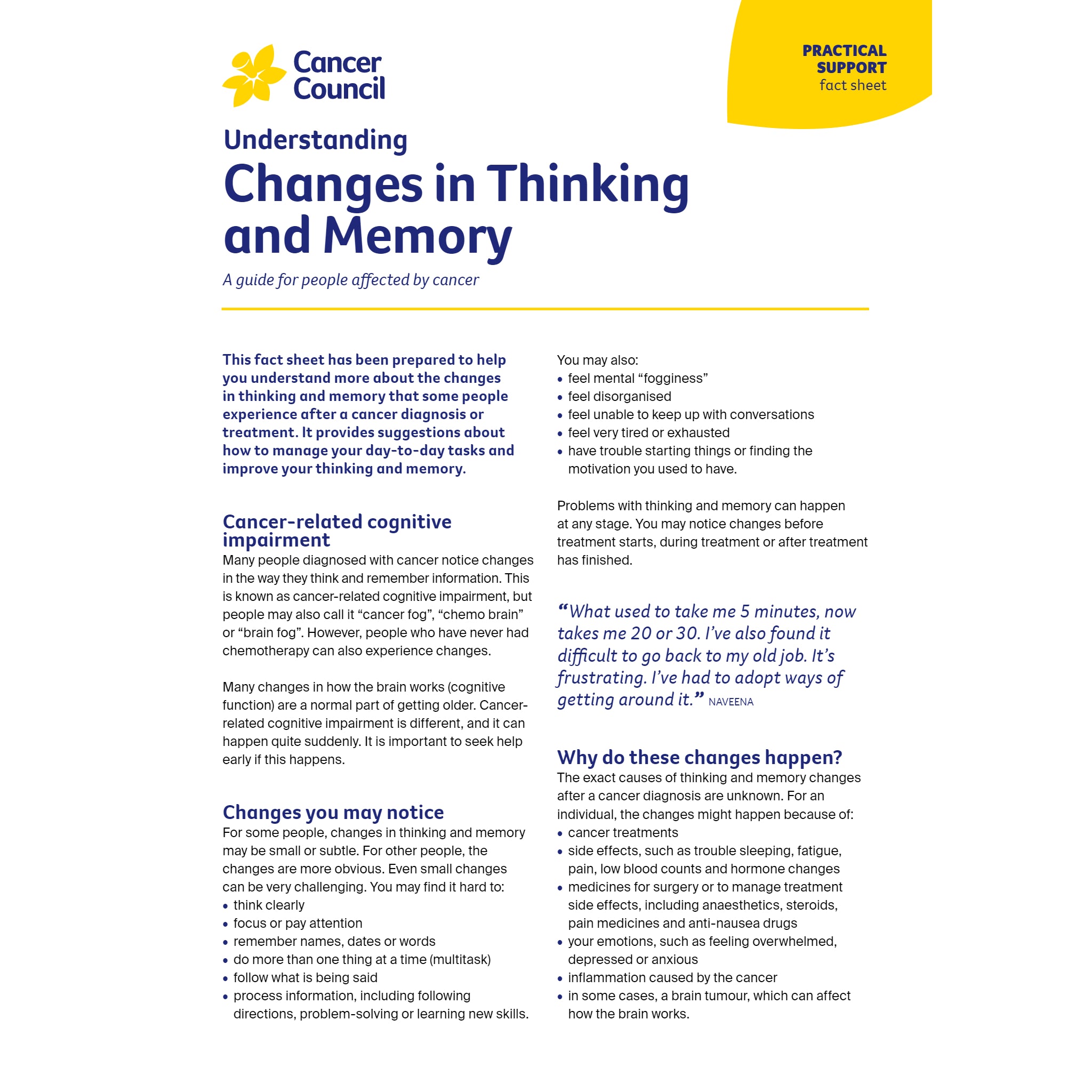 Understanding Changes in Thinking and Memory (PDF Download) – Cancer ...