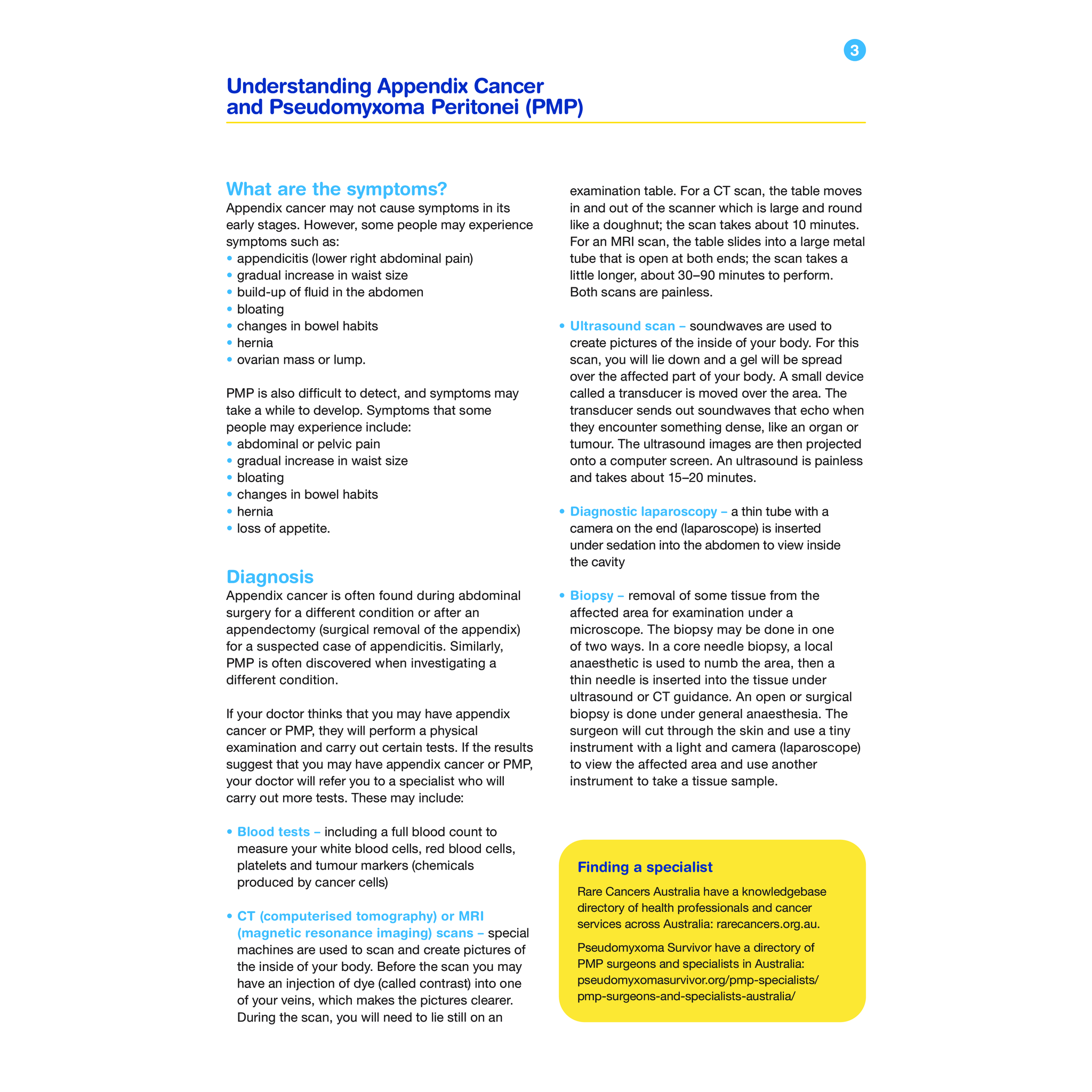 Understanding Appendix Cancer and PMP (PDF Download) – Cancer Council ...