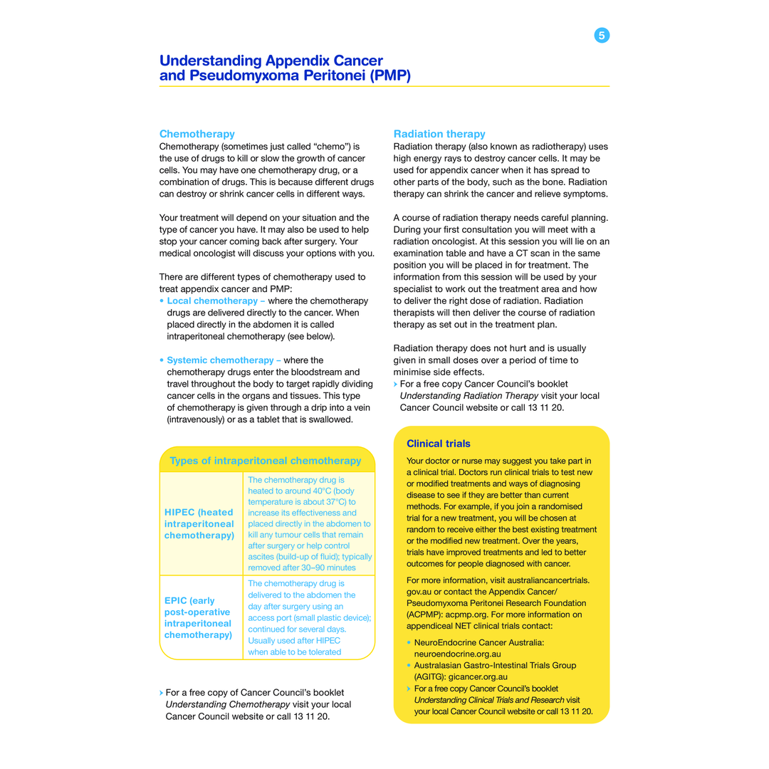 Understanding Appendix Cancer and PMP (PDF Download) – Cancer Council ...