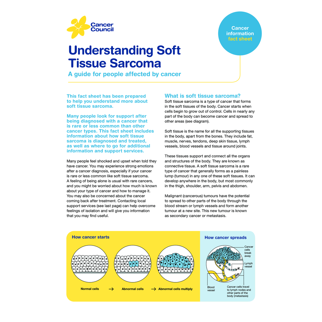 Understanding Soft Tissue Sarcoma (PDF Download) – Cancer Council ...