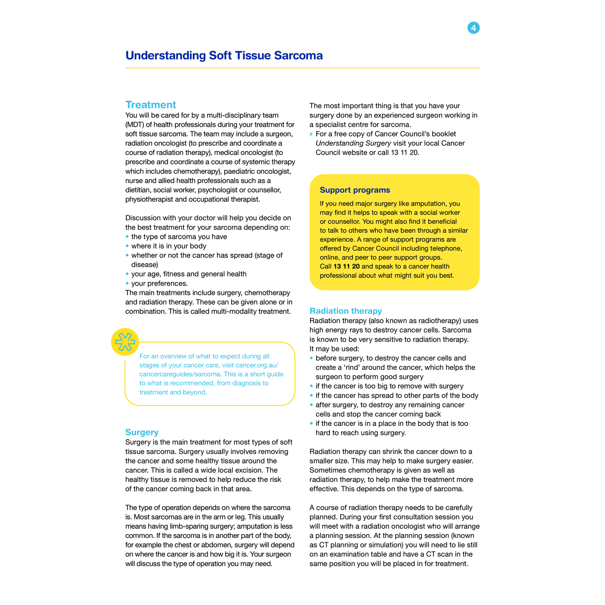 Understanding Soft Tissue Sarcoma (PDF Download) – Cancer Council ...